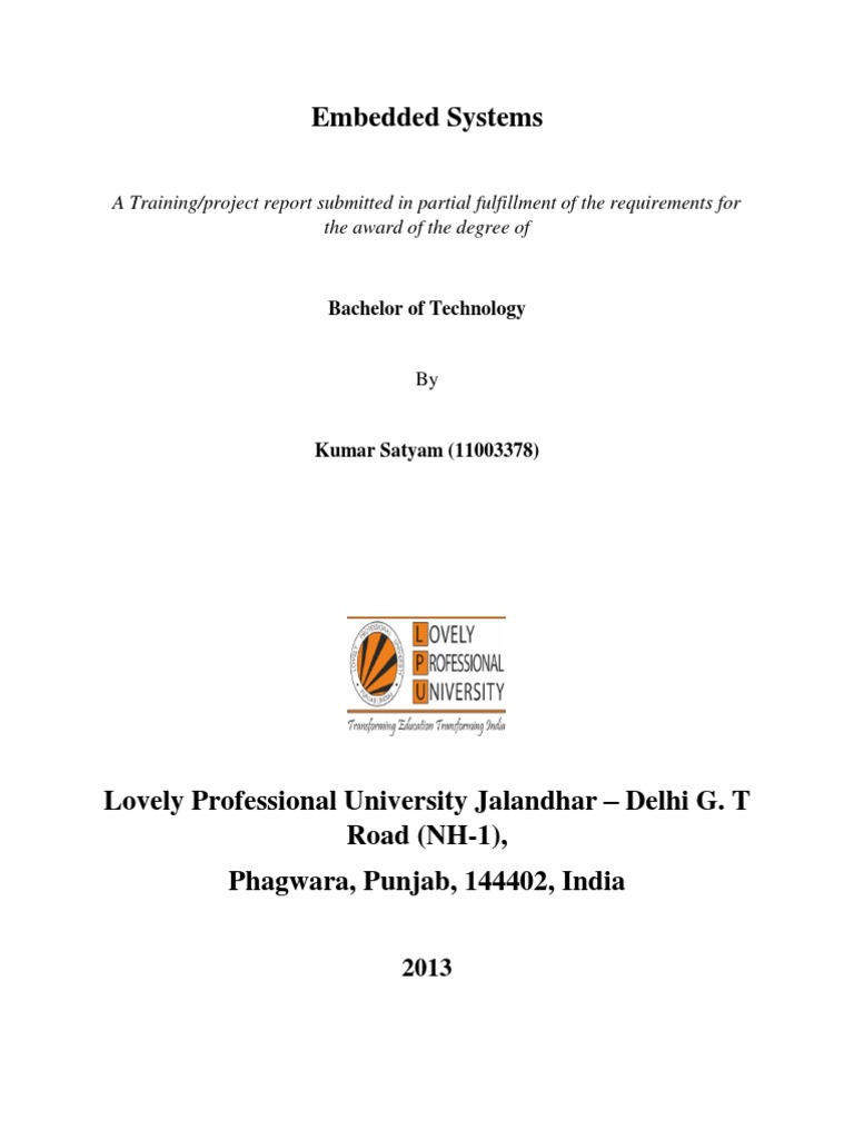 Lpu Report | PDF | Embedded System | Microcontroller