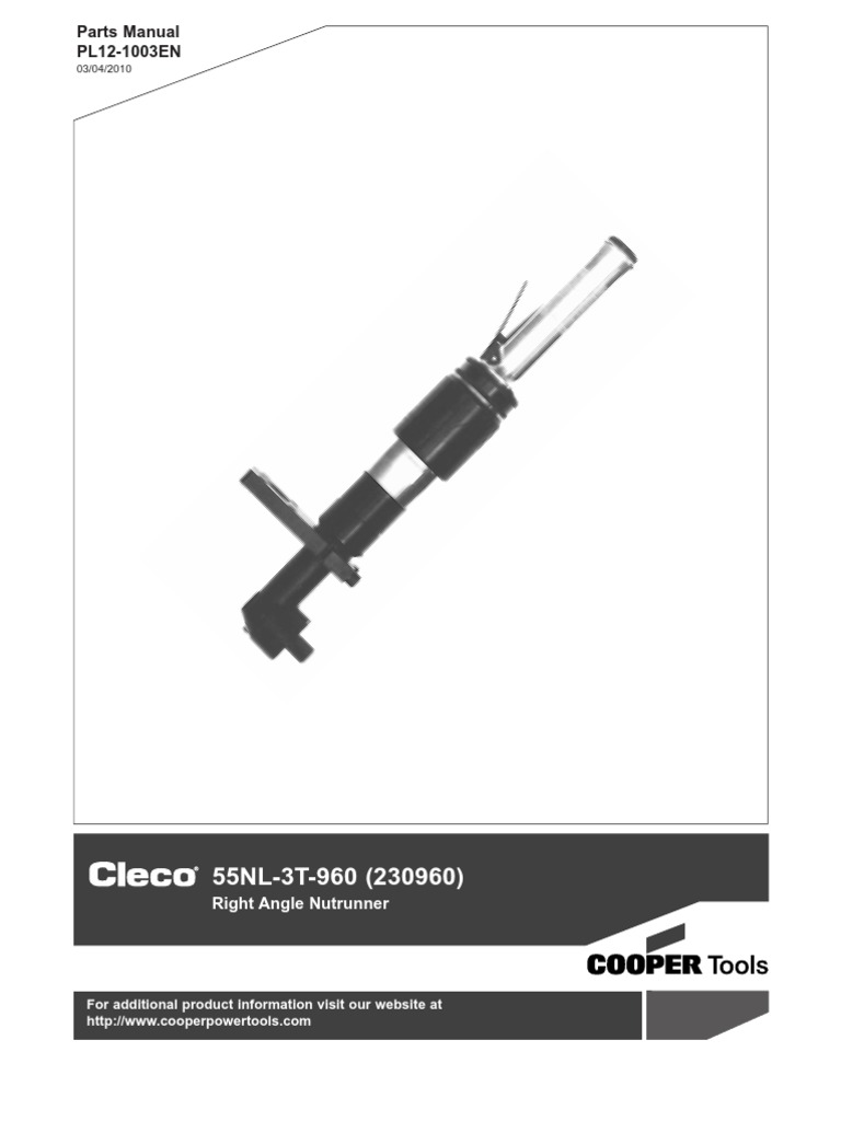 90K56 - Cleco 55NL-3T-960 | PDF | Valve | Mechanical Engineering