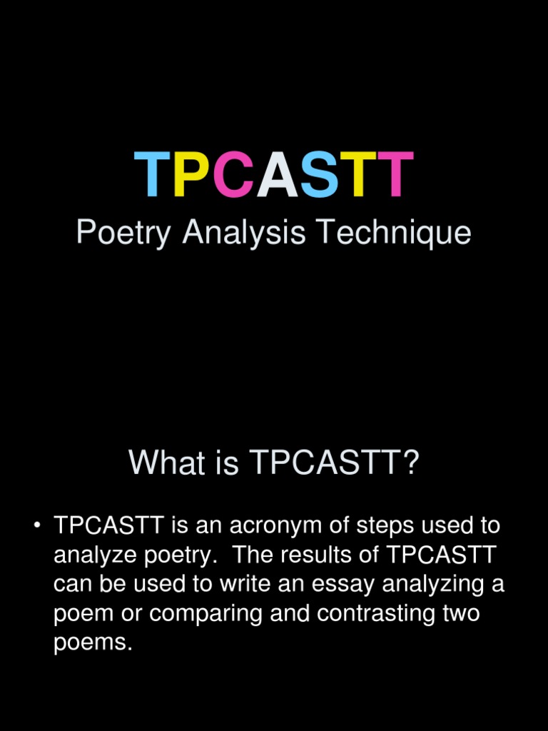 TPCASTT Poetry Analysis Technique | PDF | Poetry