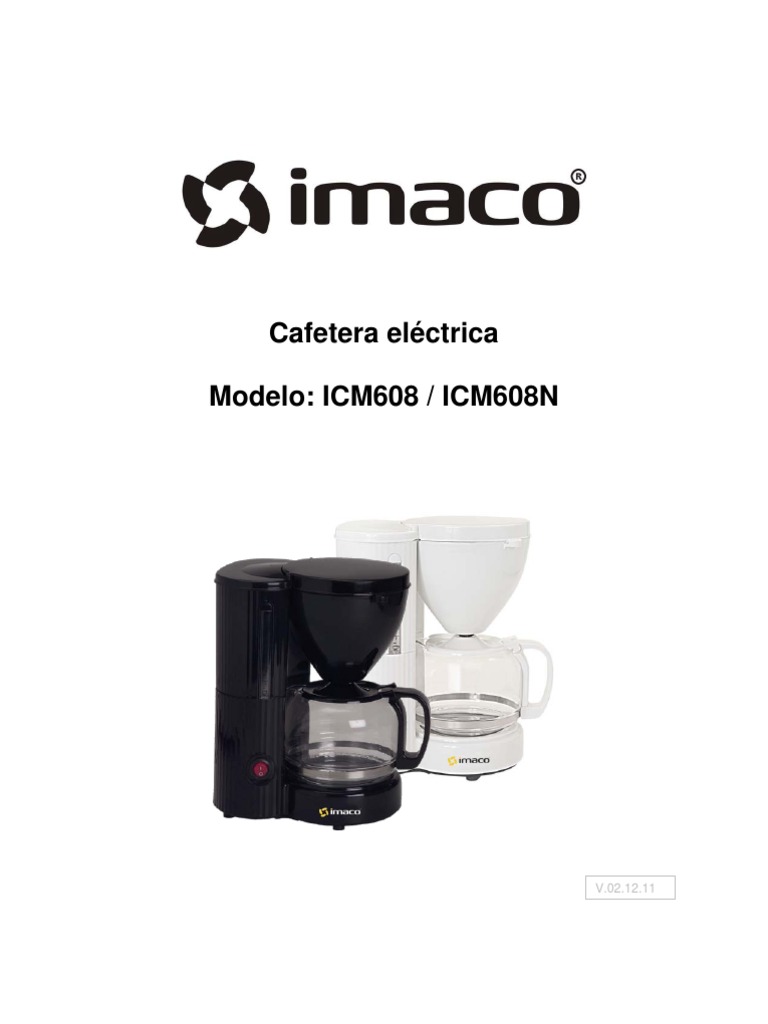 Manual de Cafetera Imaco | PDF | café | Agua