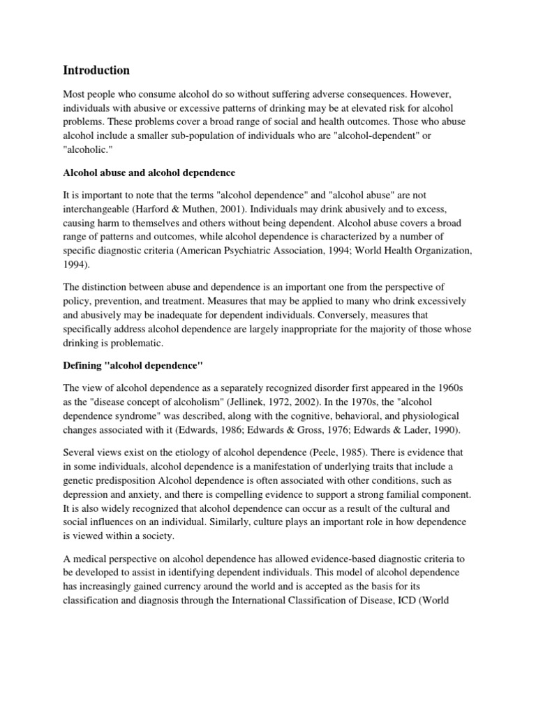 Alcohol Dependence syndrome | Alcoholism | Substance Dependence