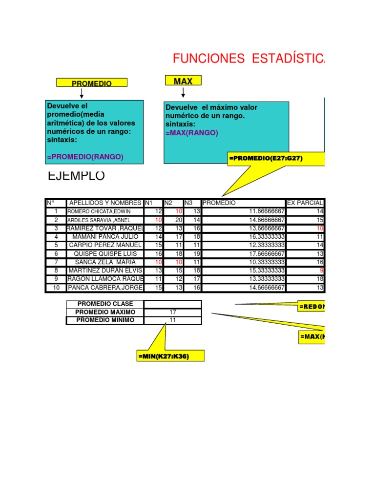 Funci Promedi Examen | PDF