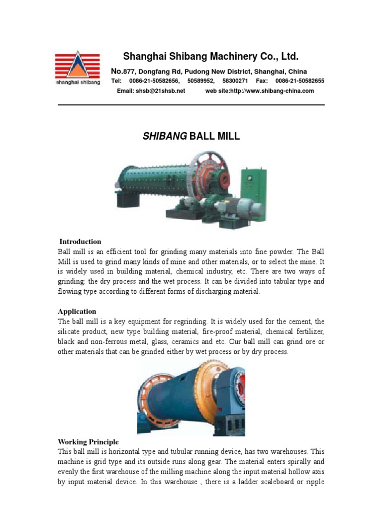 Ball Mill | PDF | Mill (Grinding) | Industries