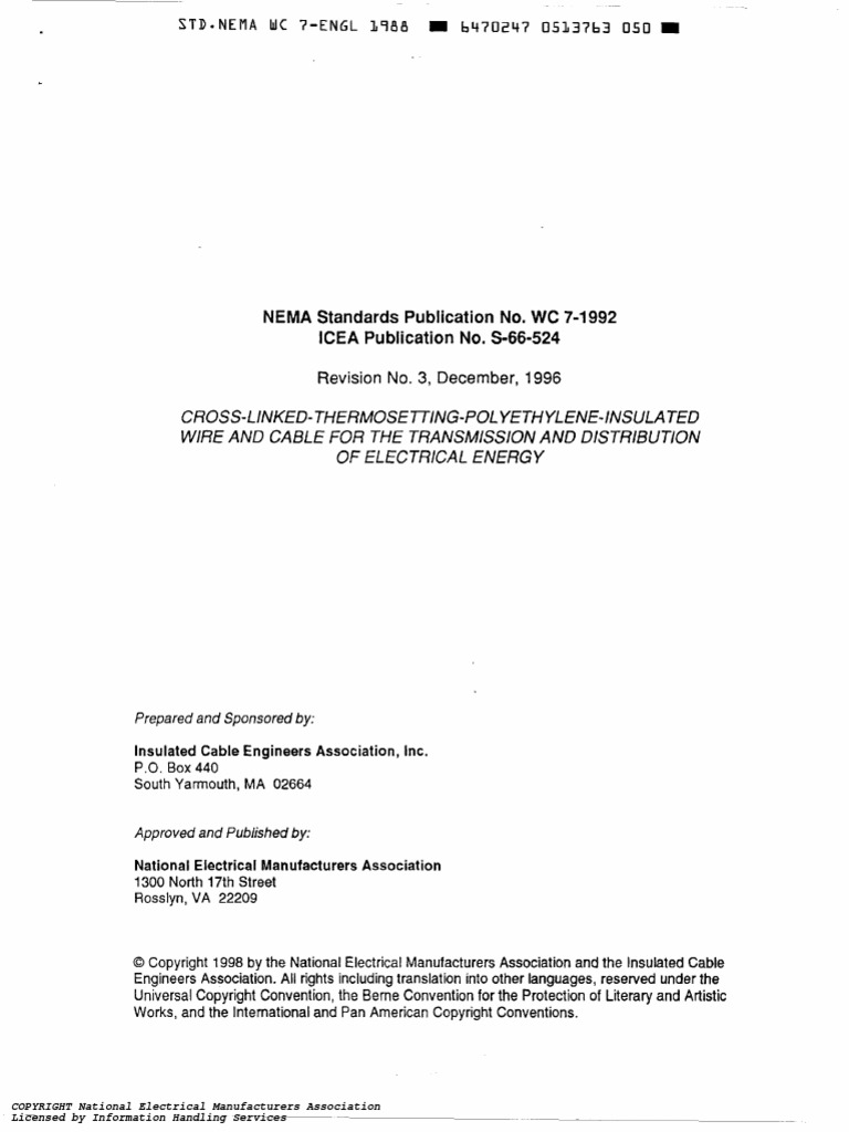 Nema WC 7 | Download Free PDF | Electrical Conductor | Insulator ...