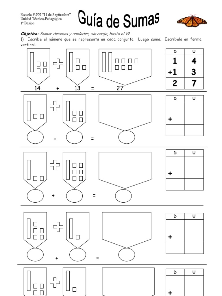 Guías Sumas 1° Básico | PDF