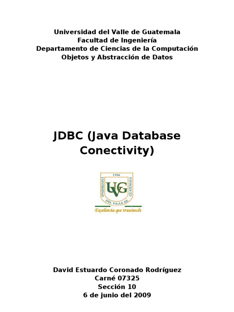 JDBC Java Database Conectivity | PDF | Bases de datos | Java (lenguaje de programación)