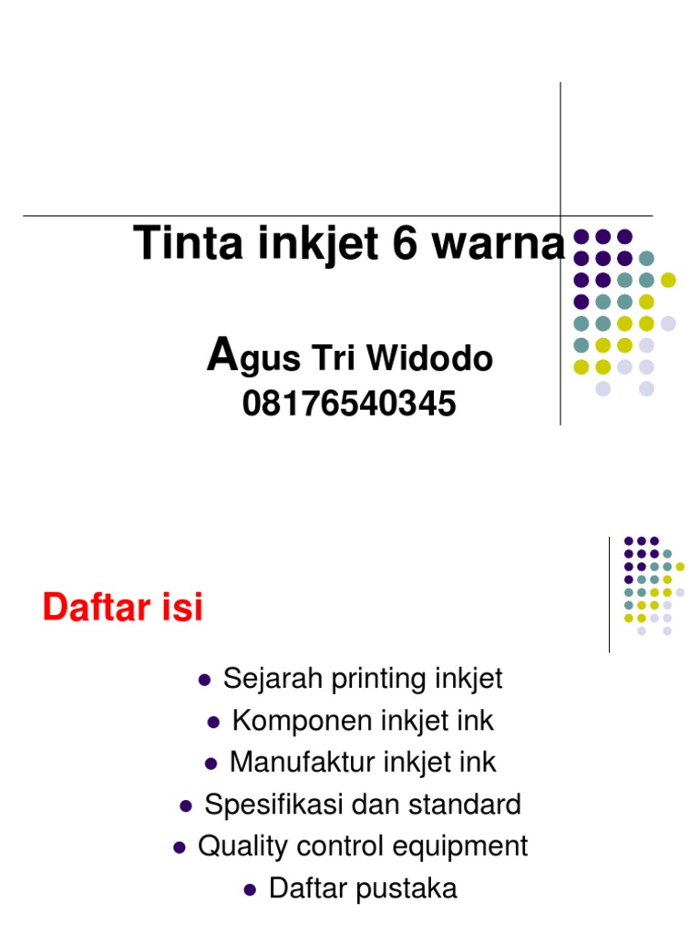 6 Warna Water Based Inkjet Ink | PDF | Ink | Industrial Processes