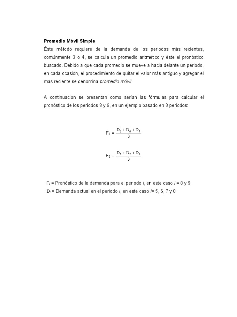 Promedio Movil Simple | PDF