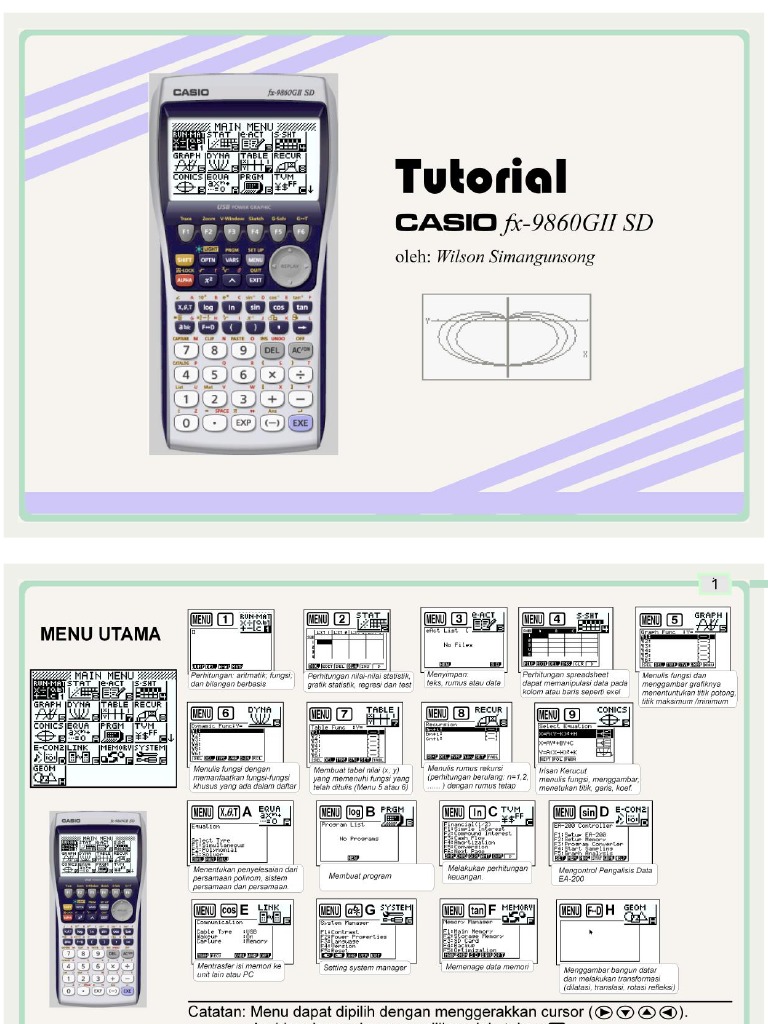 3297 Tutorial Casio Fx-9860GII SD | PDF