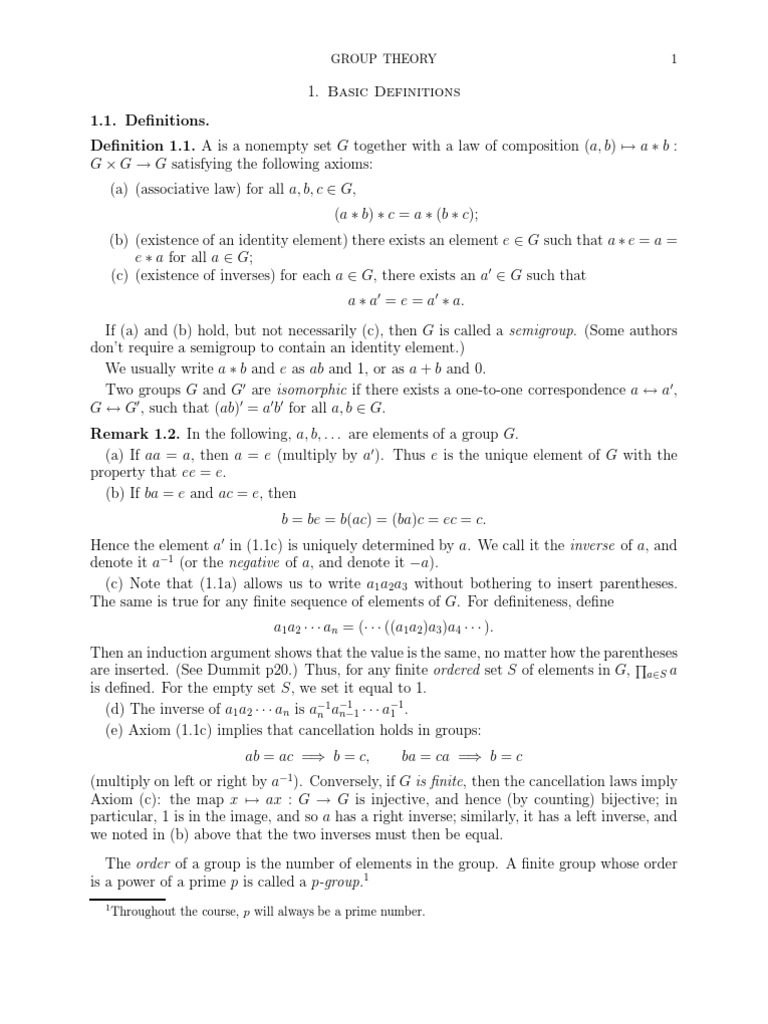 Group Theory | PDF | Group (Mathematics) | Mathematical Structures