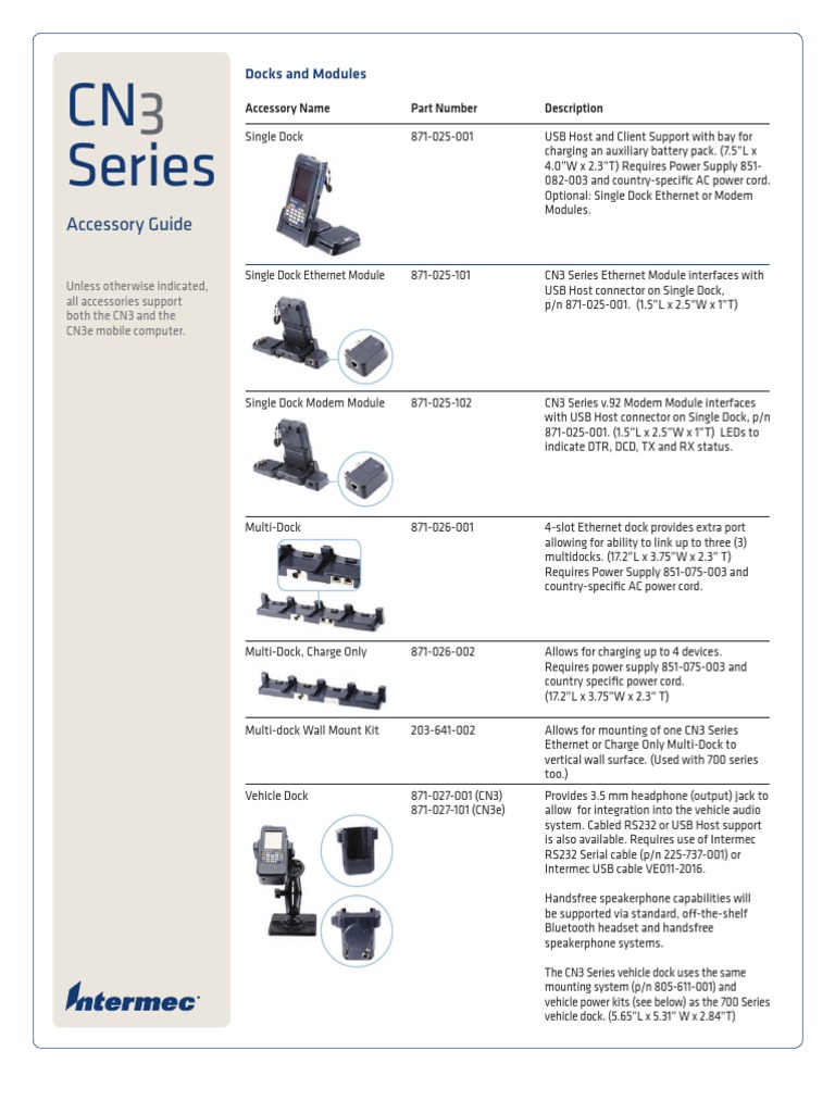 CN3Series Accessory Guide | PDF | Usb | Electrical Connector