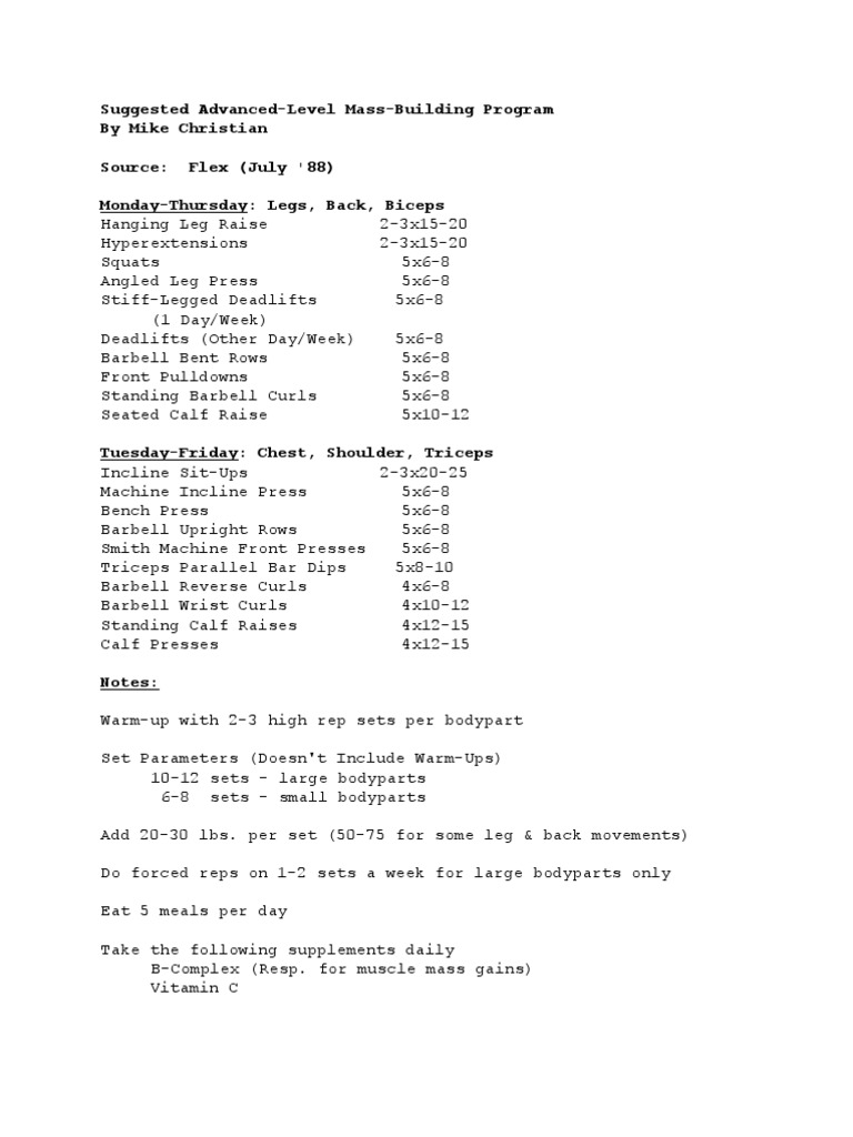 Advanced Mass-Building Program Guide | PDF