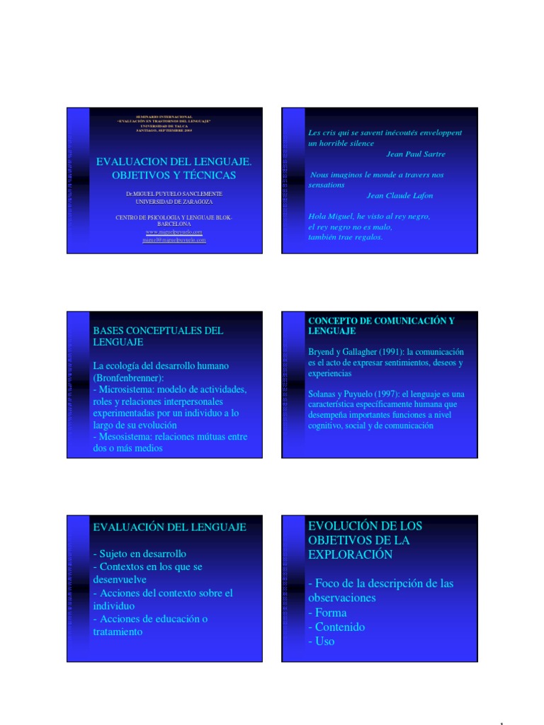 Evaluacion Del Lenguaje Objetivos y Tecnicas | Descargar gratis PDF ...