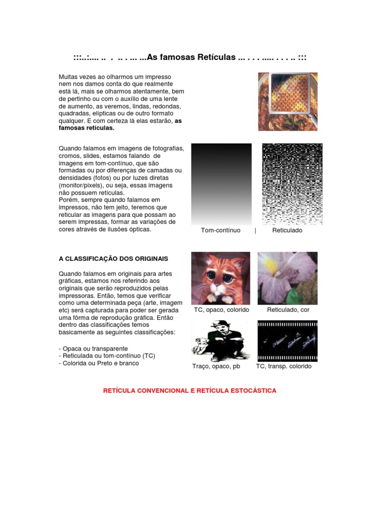 As famosas Retículas | PDF | Impressão | Cor