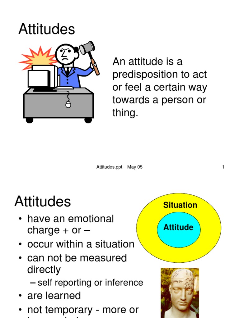Attitudes: An Attitude Is A Predisposition To Act or Feel A Certain Way ...