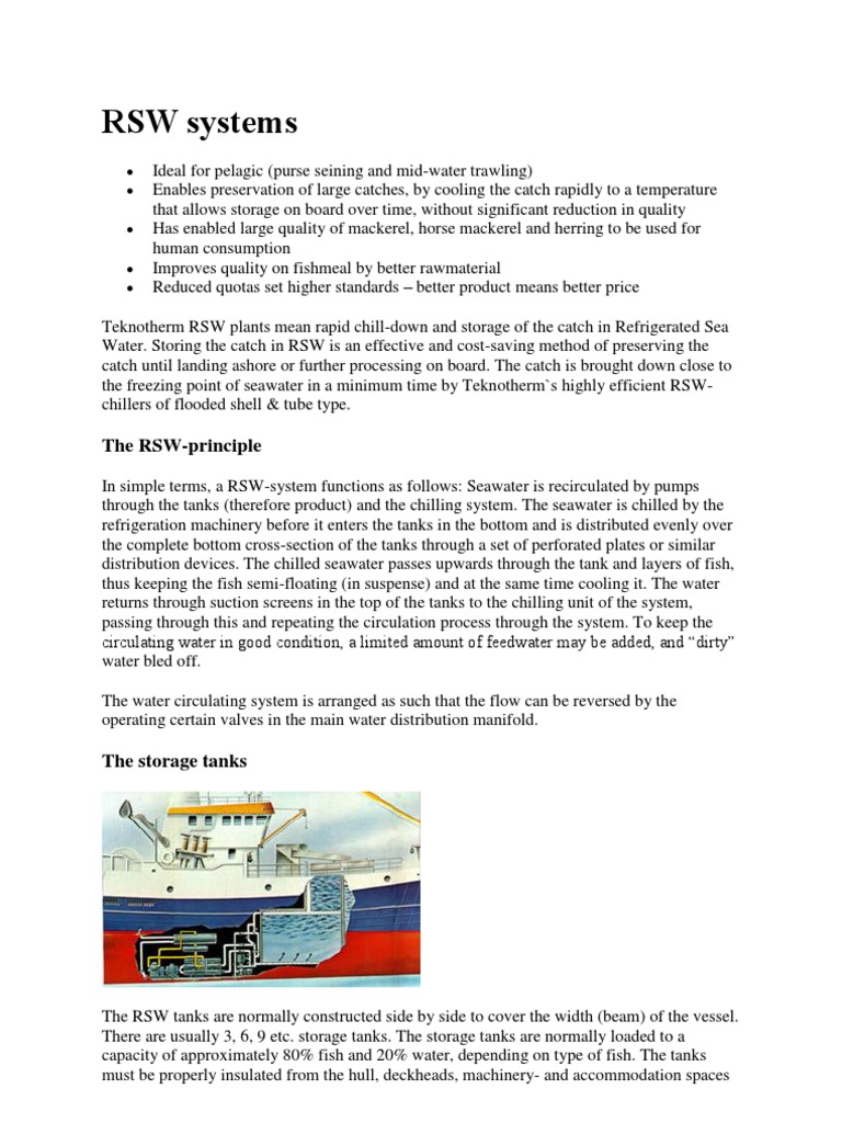 RSW Systems | PDF | Refrigerator | Refrigeration