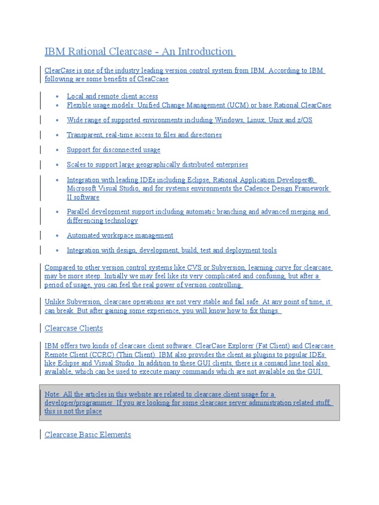 IBM Rational Clearcase | PDF | Computer Architecture | Application Software