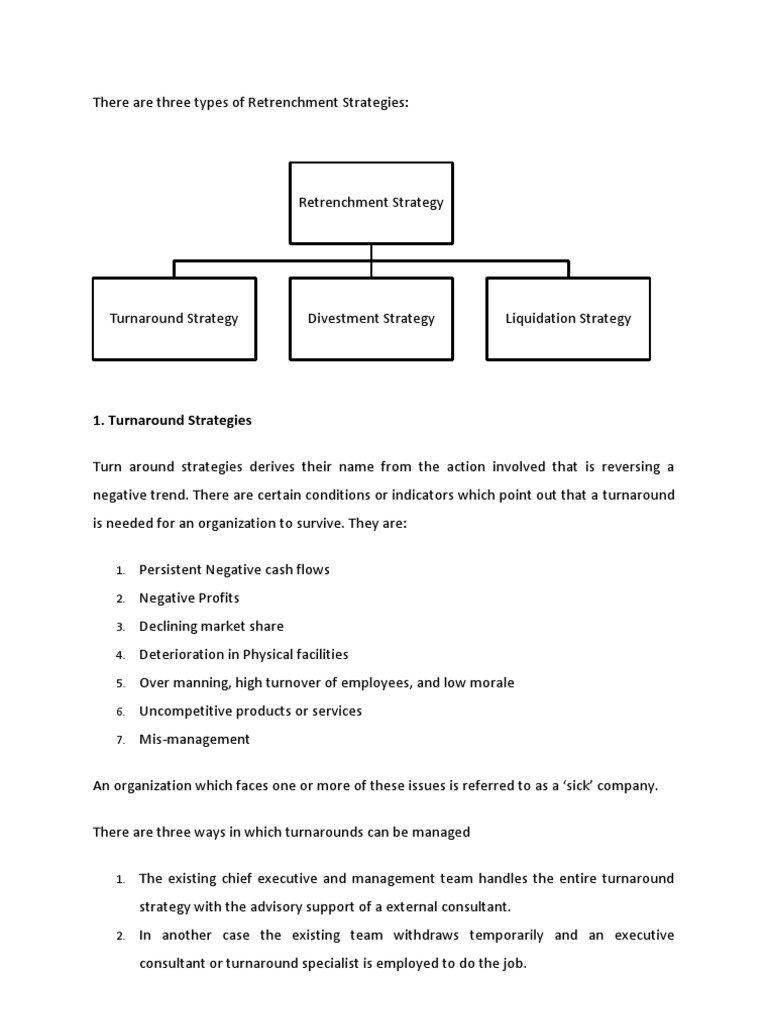 types of retrenchment strategies | Bankruptcy | Strategic Management