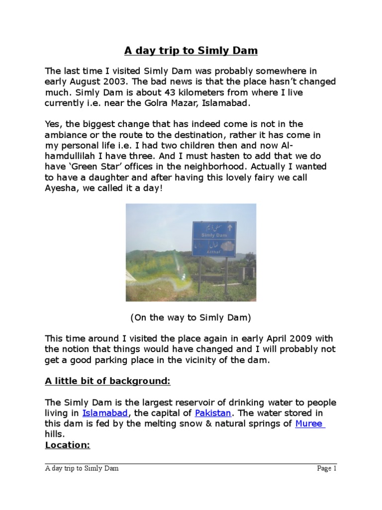 A Day Trip To Simly Dam | PDF | Nature