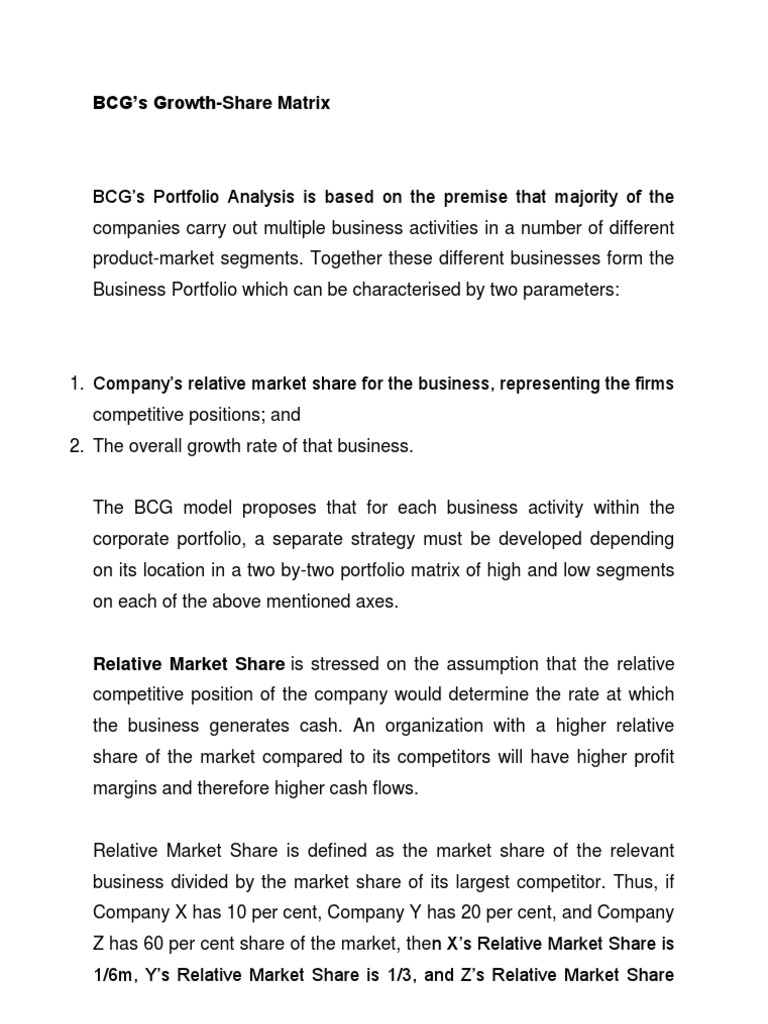 BCG Matrix | Download Free PDF | Business Economics | Economics