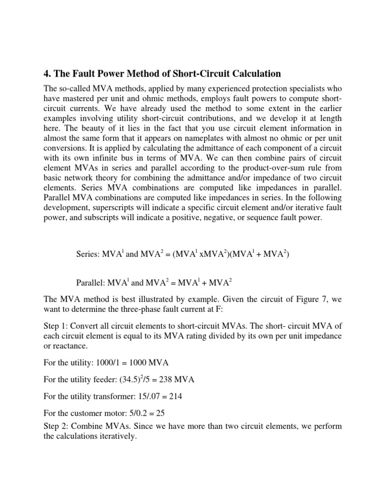 Fault MVA Method For S.C. Calculations (Lec 4 &5) | Download Free PDF | Electrical Impedance ...