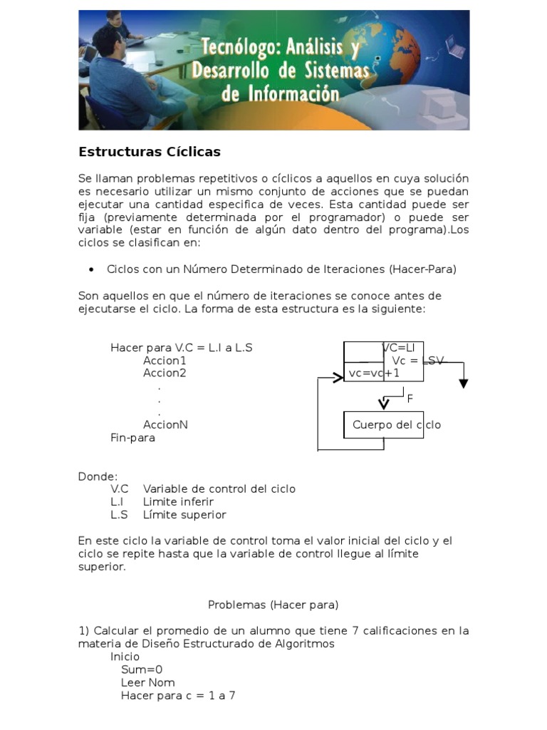 Estructuras Cíclicas I | PDF | Algoritmos | Programa de computadora