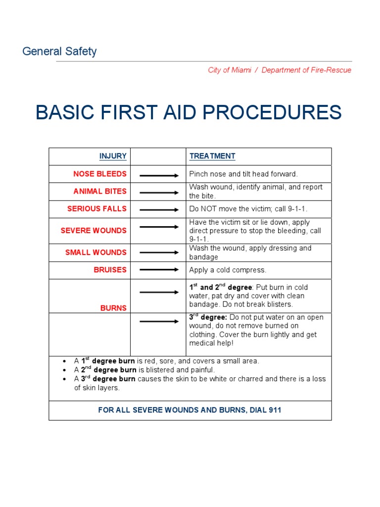 First Aid Guide for Miami Residents | PDF