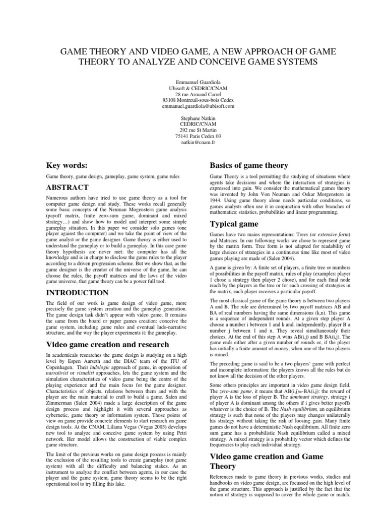 RC859 | PDF | Game Theory | Matrix (Mathematics)