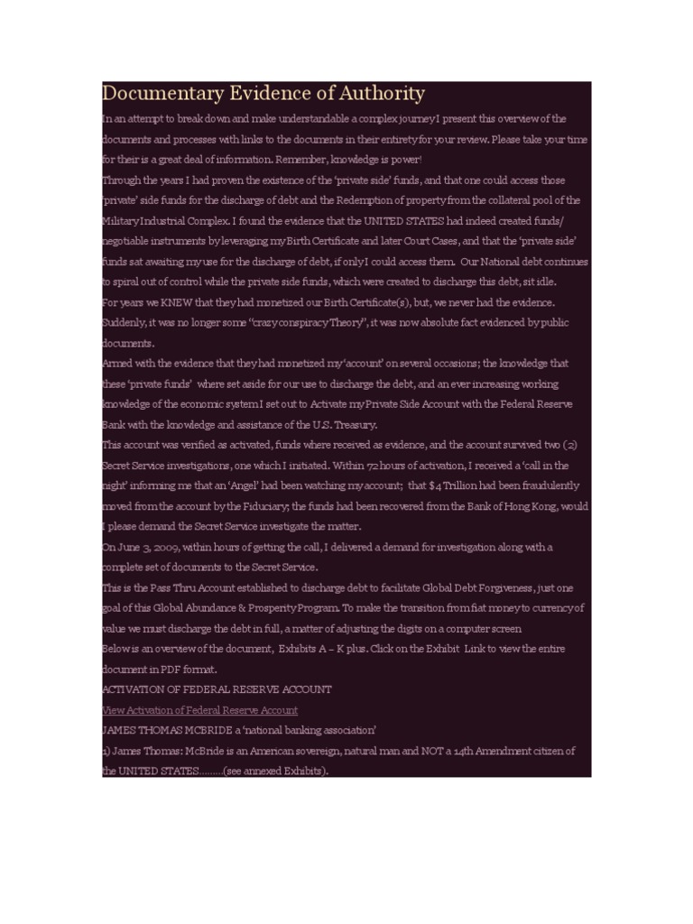 Introduction To James McBride Process | PDF | Fiduciary | Bankruptcy