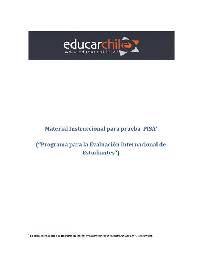 PISA - Material Auto Instruccional | PDF | Prueba (evaluación) | Science