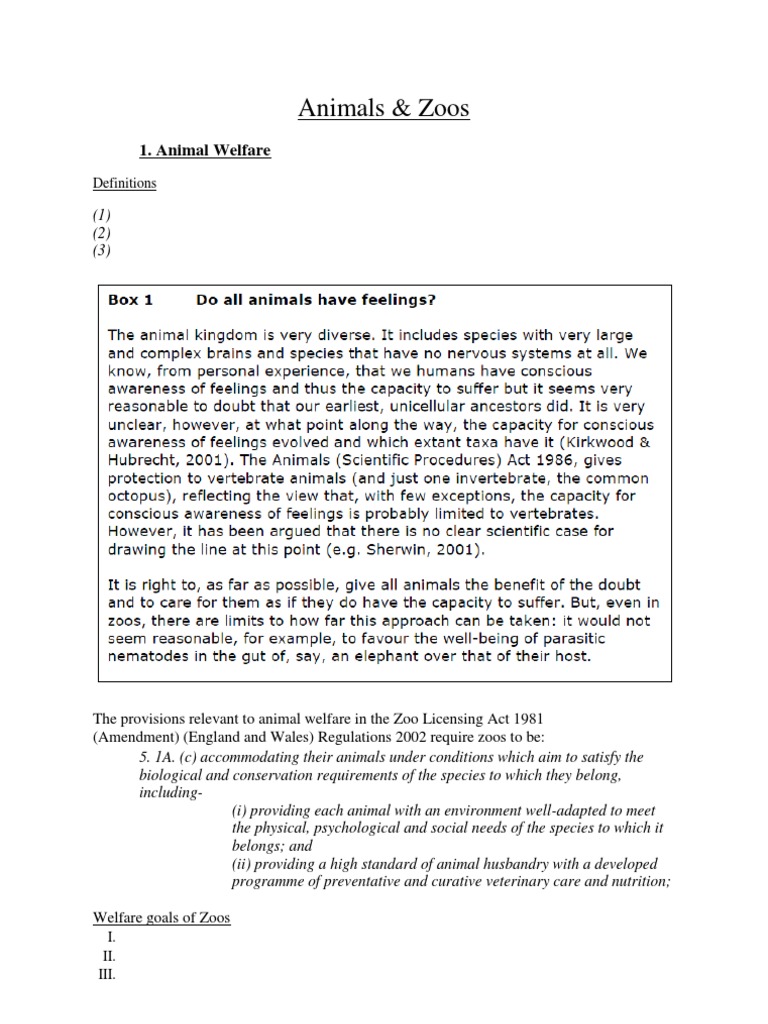 Animals & Zoos: 1. Animal Welfare | PDF | Zoo | Conservation Biology