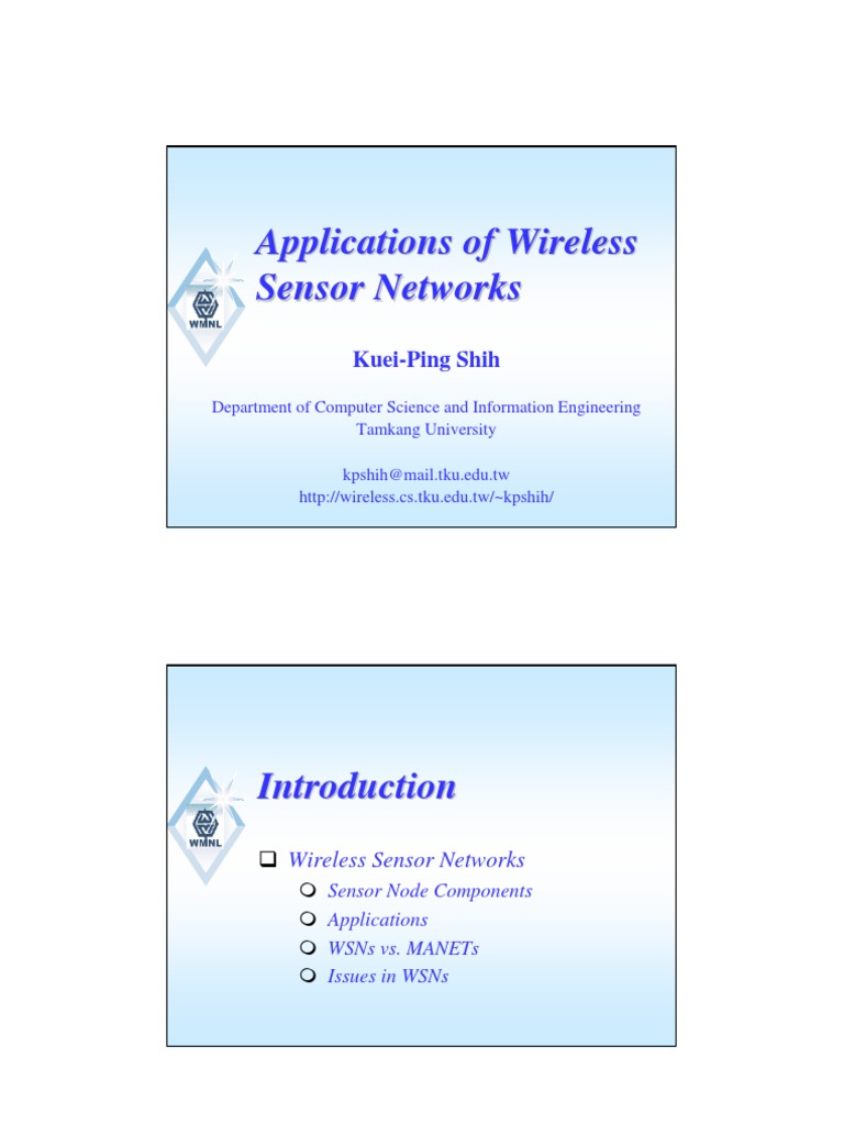 Applications of Wireless Sensor Networks | PDF | Wireless Sensor ...