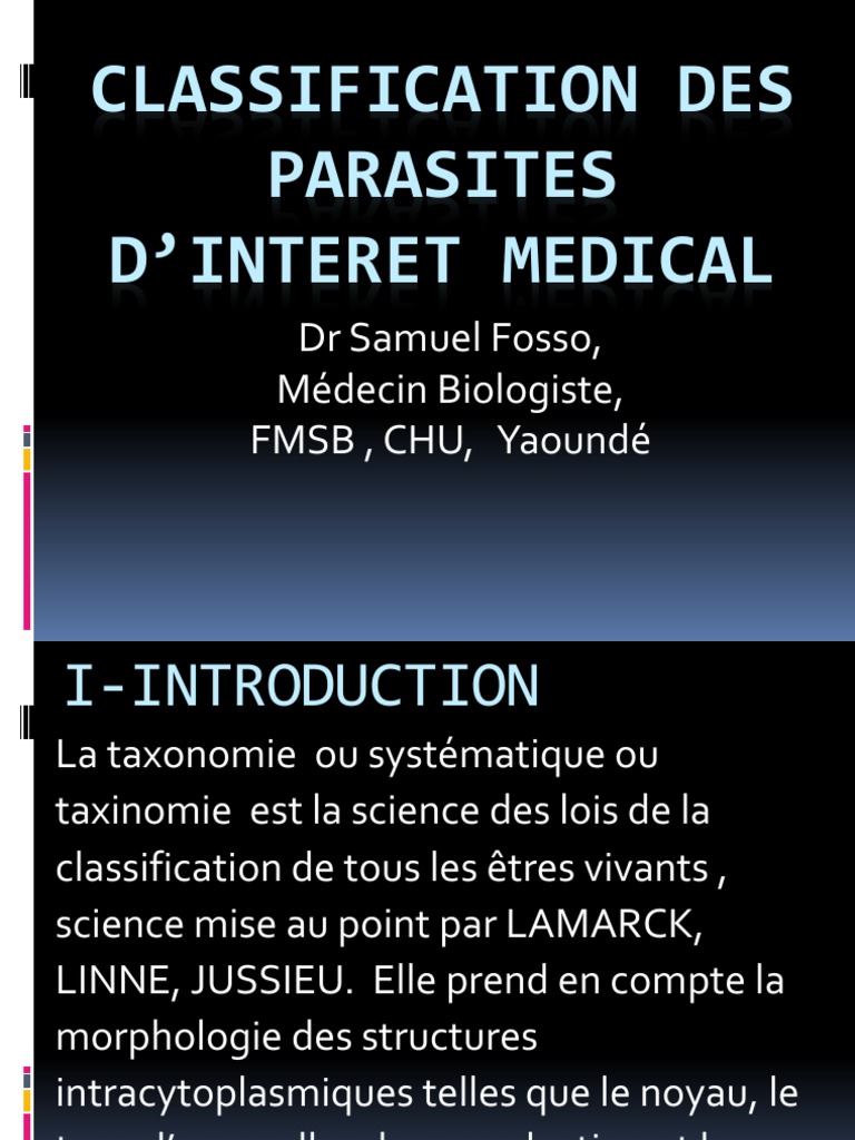 Classification Des Parasites D'interet Medical | PDF | Nematoda | Insectes