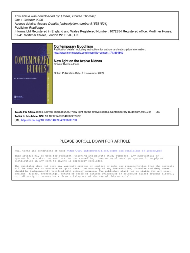 New Light On The 12 Nidanas PDF | PDF