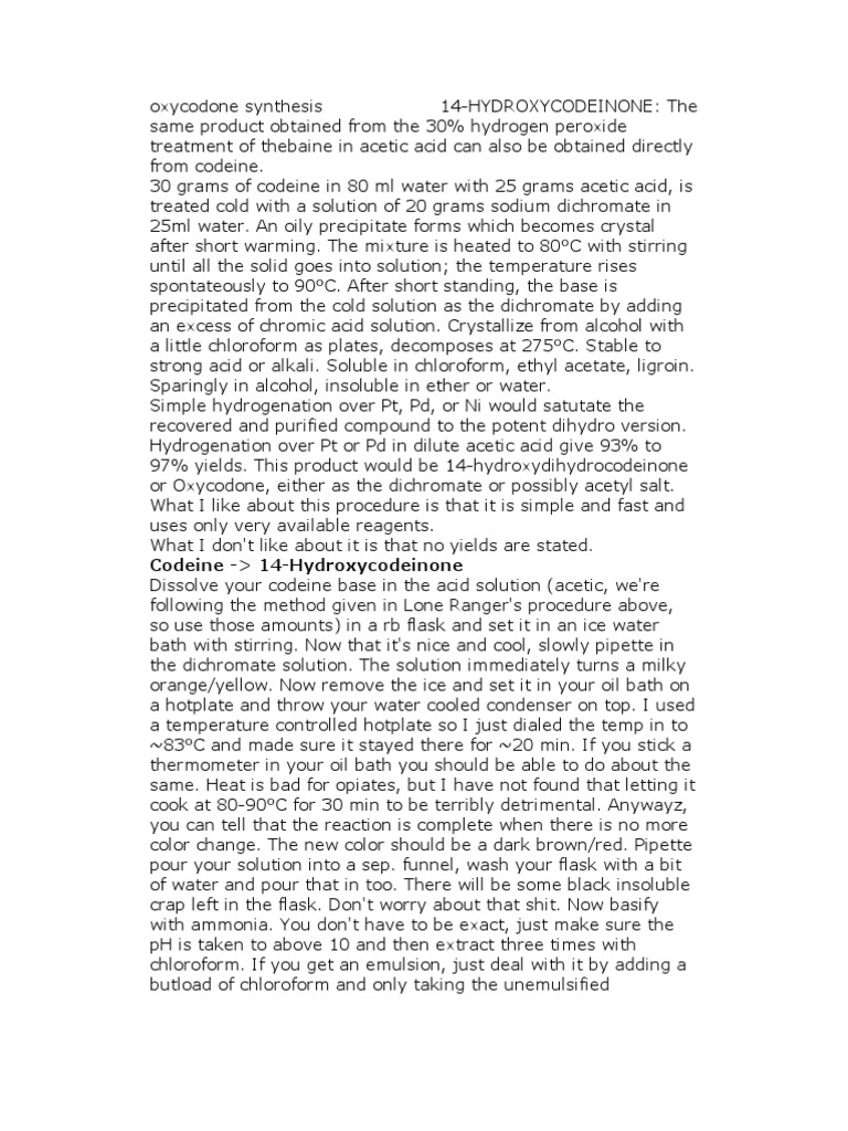 Opiods Ands Conversion of Precursors | PDF