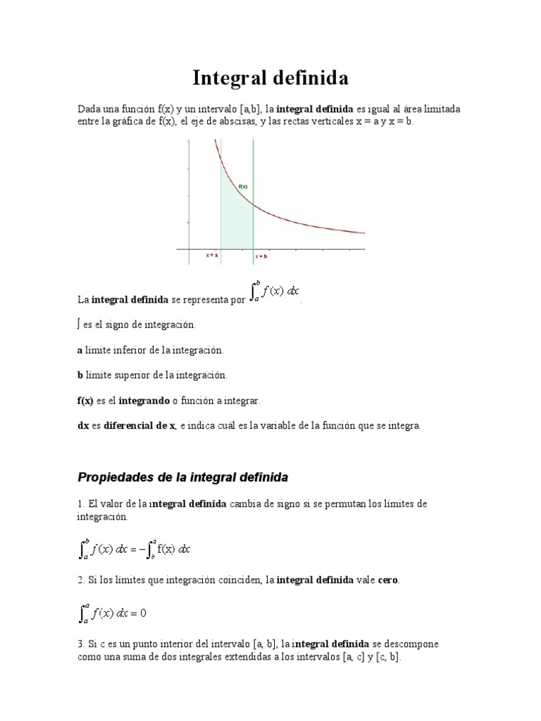 Integral Definida | PDF | Integral | Álgebra