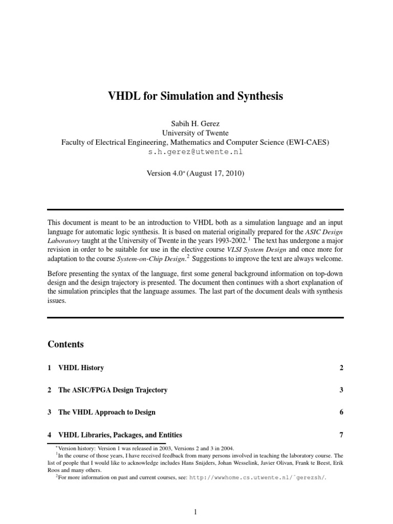 VHDL Sim Syn Soc | PDF | Vhdl | Hardware Description Language