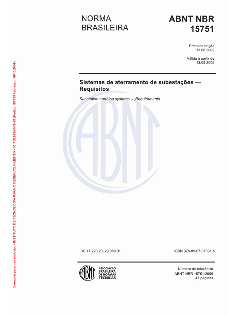 Abnt NBR 15751 PDF | PDF