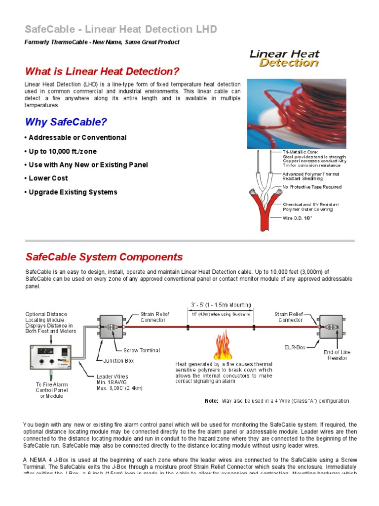 SafeCable Linear Heat Detection Overview | PDF | Electrical Connector ...