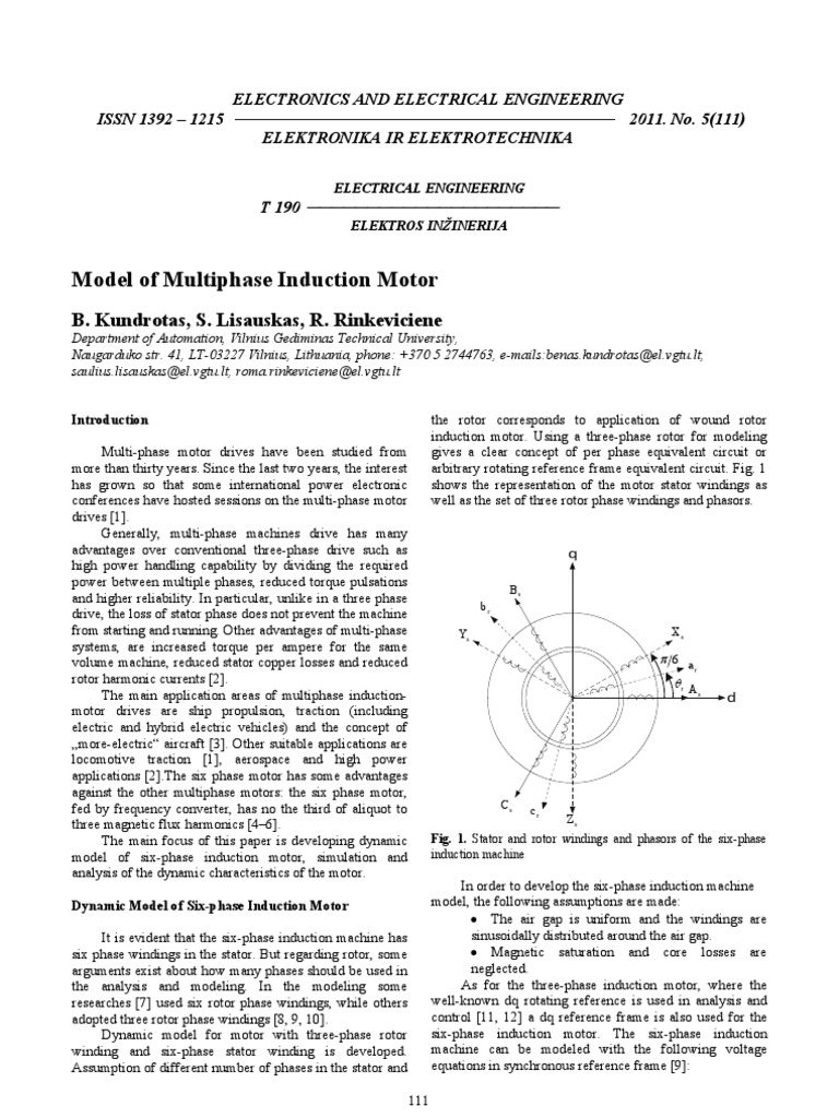 Six-Phase Induction Motor Model | PDF | Mechanical Engineering | Physics