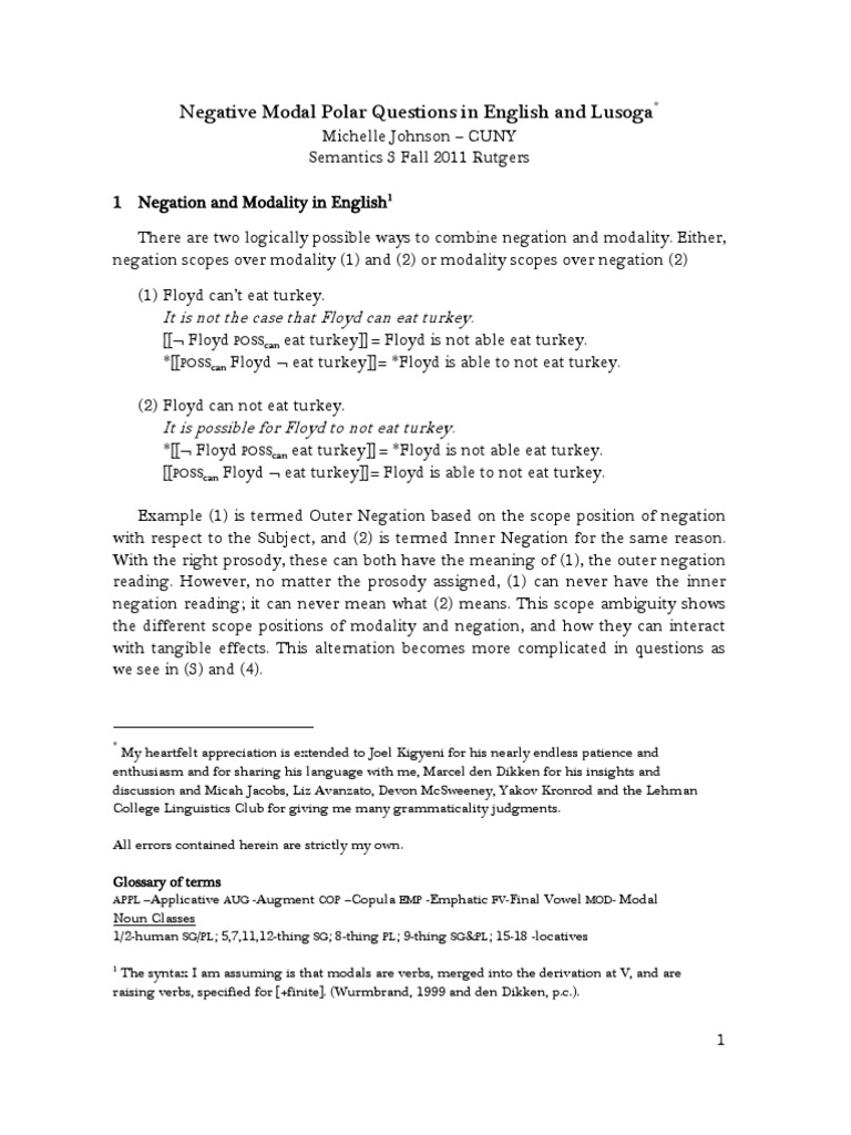 Modality in Lusoga | PDF | Modal Logic | English Language