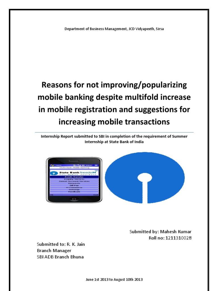 SBI Mobile Banking | PDF | Online Banking | Banks & Banking