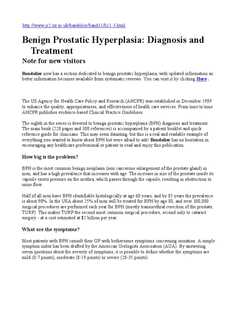 BPH-Diagnosis and Treatment | PDF