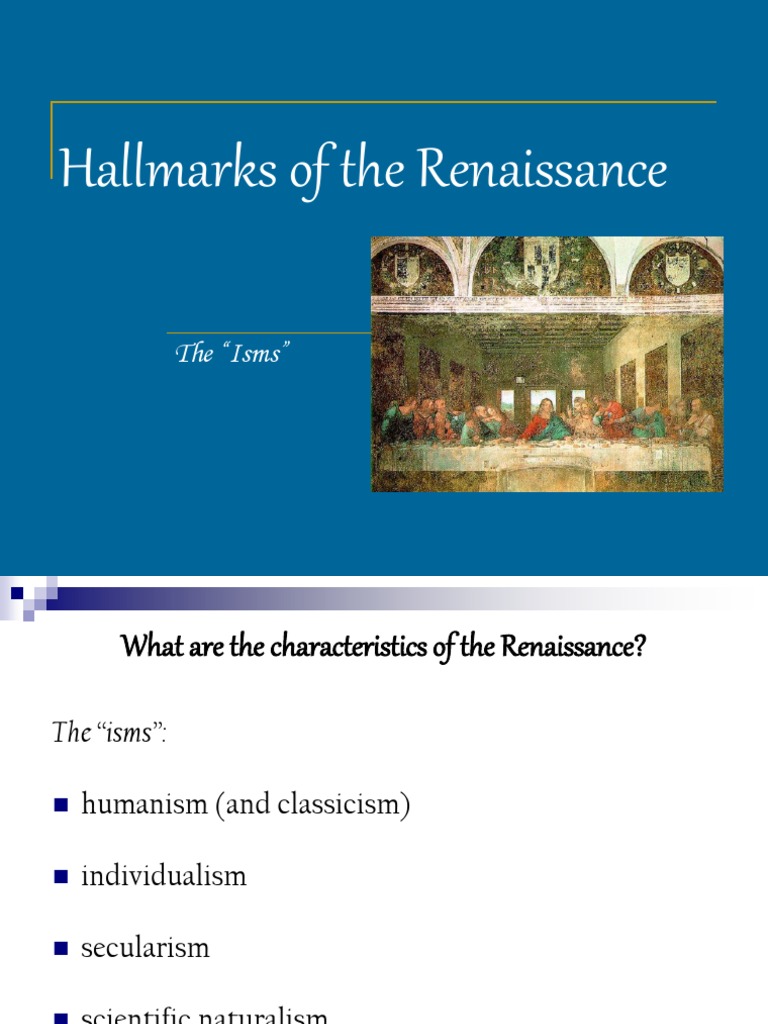 Hallmarks of The Renaissance | PDF | Renaissance | Humanism