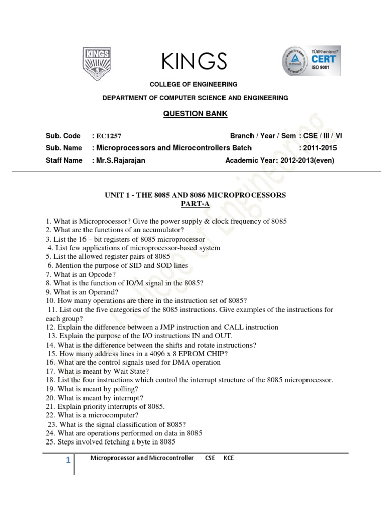 Microprocessor Micro Controller | PDF | Instruction Set | Microcontroller