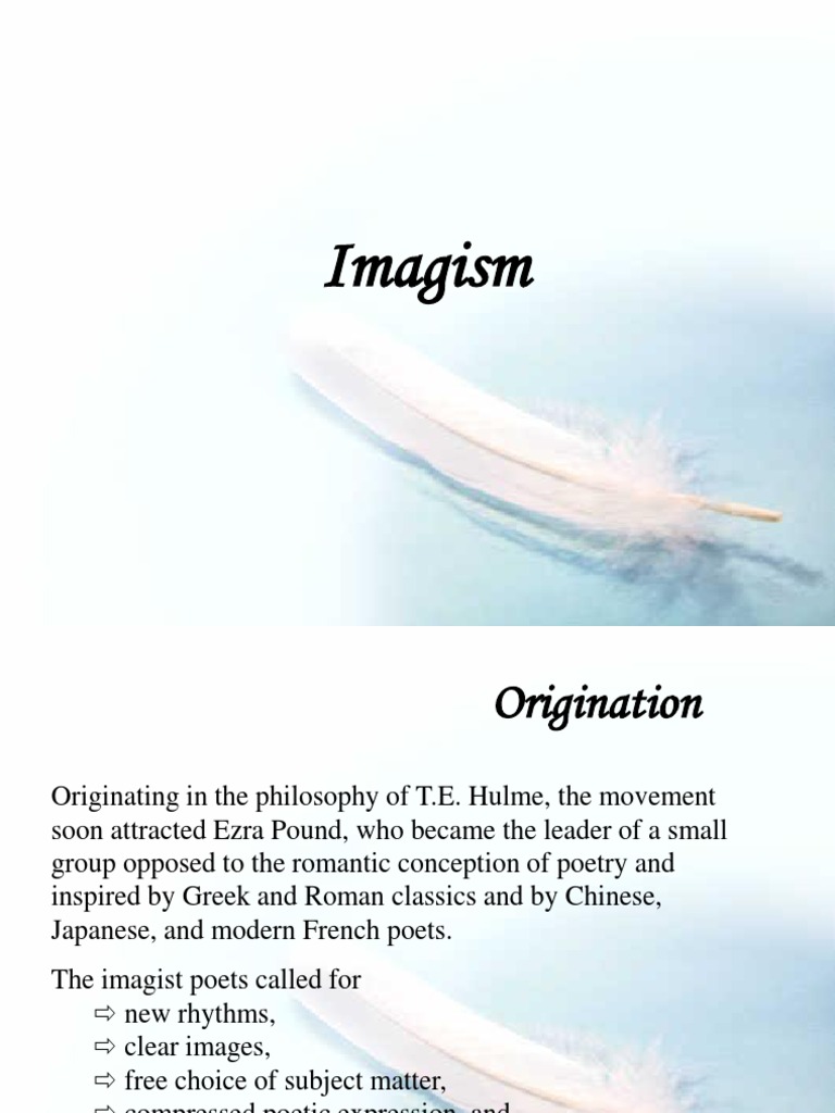 Imagism | PDF | Poetry | English Language Literature