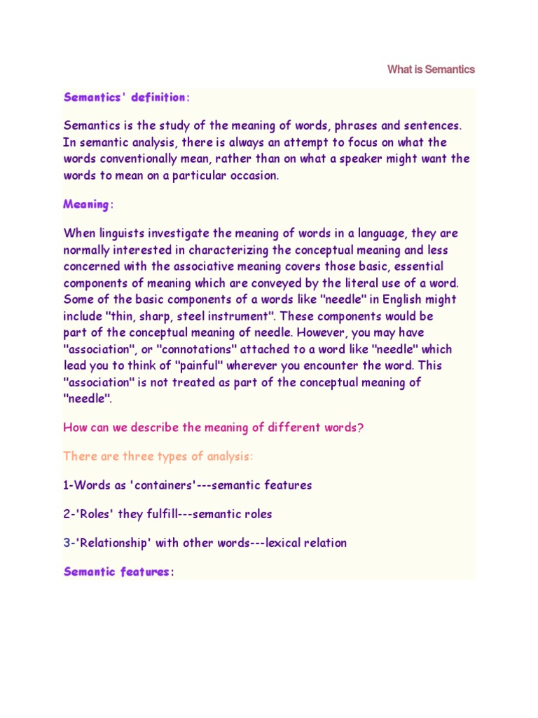 What Is Semantics | PDF | Semantics | Lexical Semantics