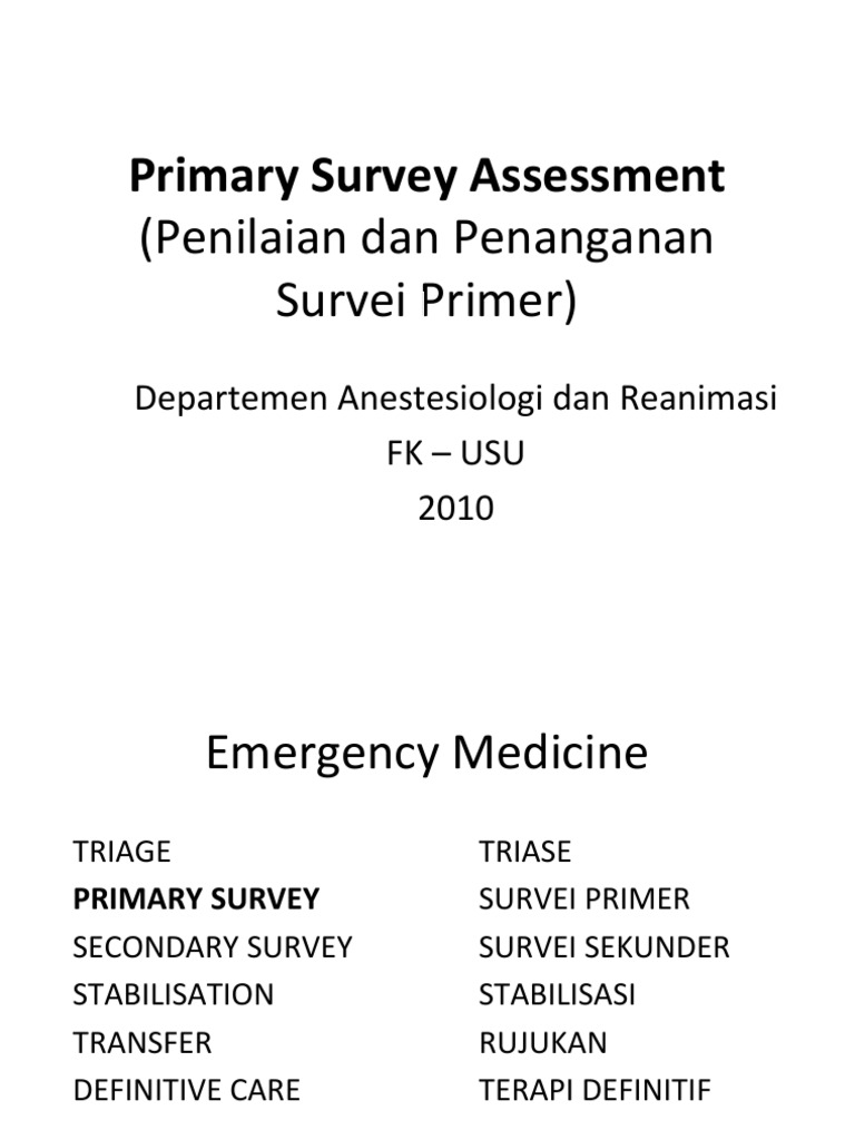 Primary Survey Assessment | PDF
