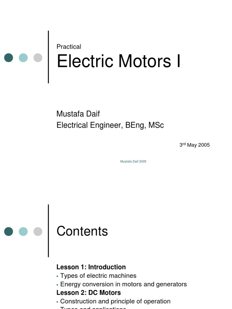 Practical Electric Motors | PDF