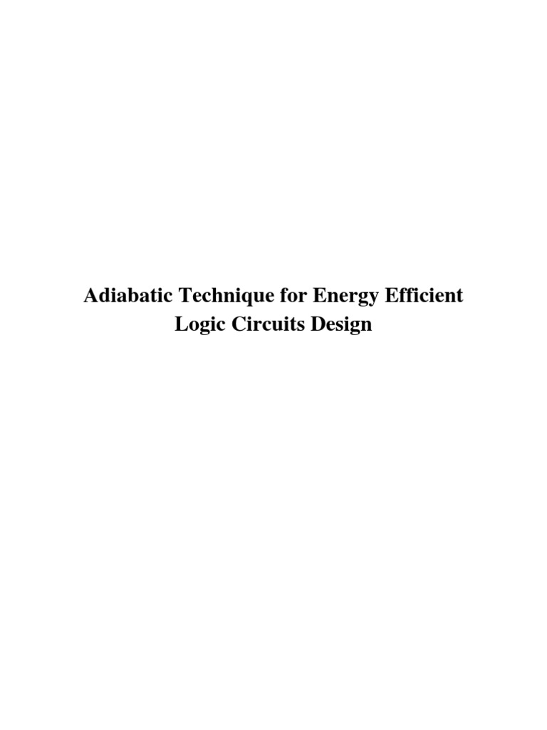 Adiabatic Technique For Energy Efficient Logic Circuits Design | PDF | Cmos | Mosfet